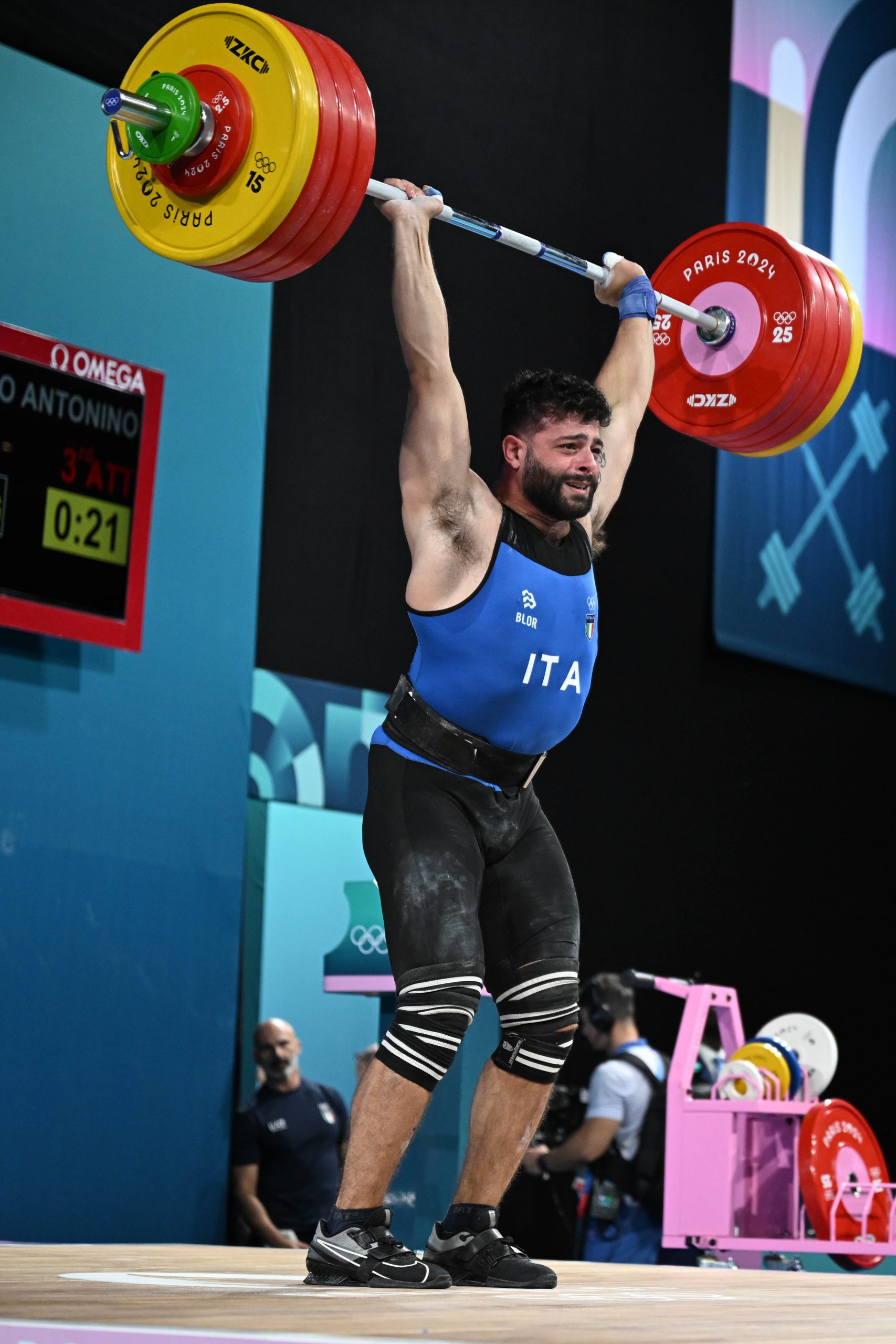 Paris, Men 89kg: Karlos Nasar smashes world records to take gold and become weightlifting’s flag ...